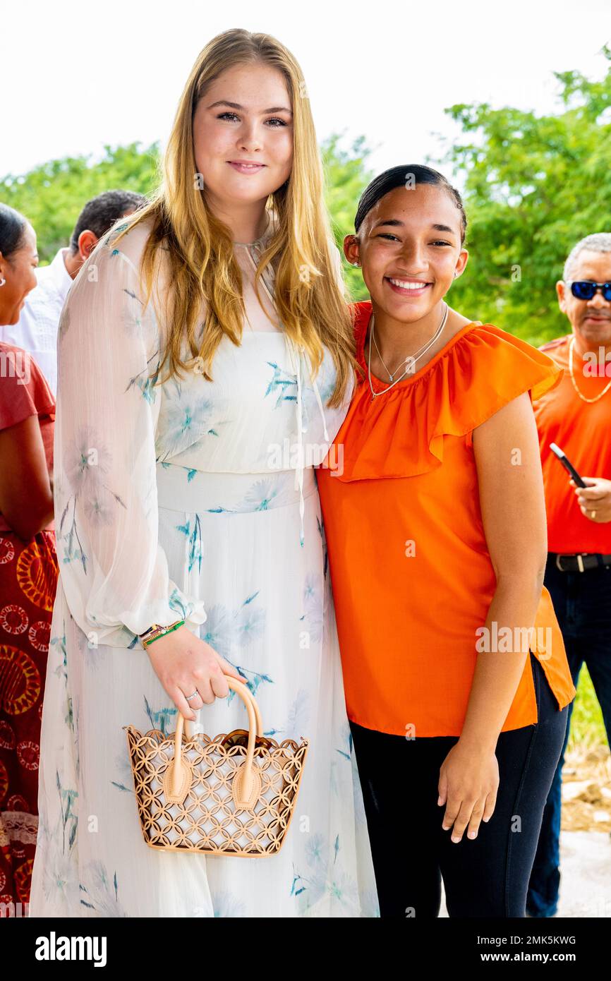 Princess Amalia, Princess of Orange during a visit to Witte Pan Old ...