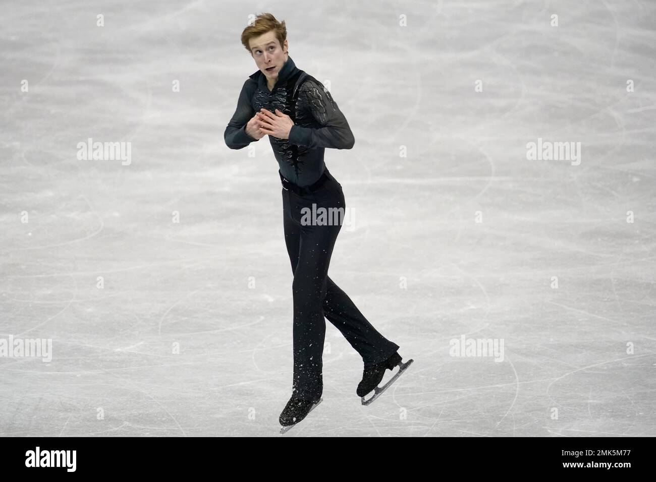 Russia's Alexander Samarin performs his men's short program routine ...