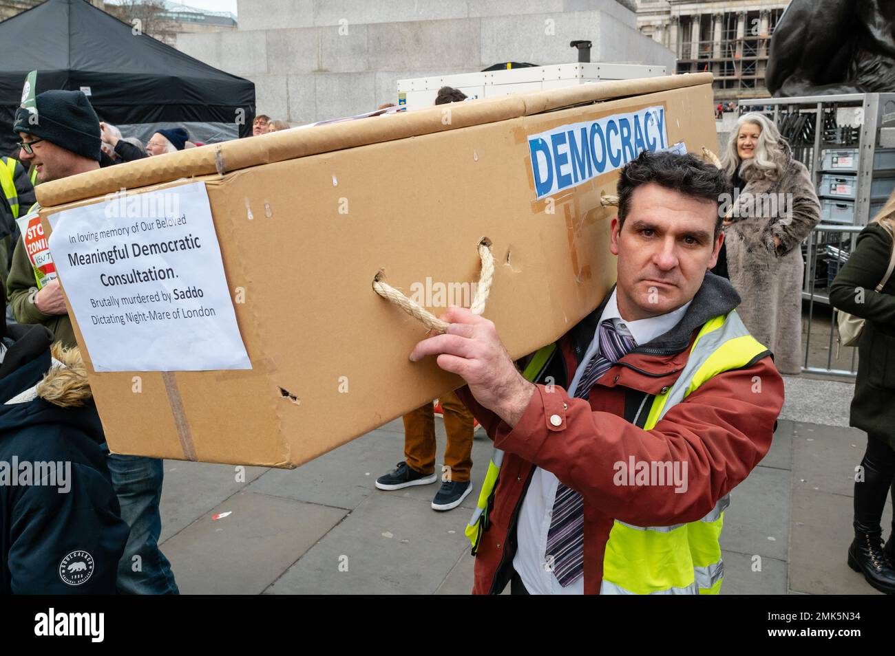 London Uk 28 January 2023 Protest Against Ulez Expansion In