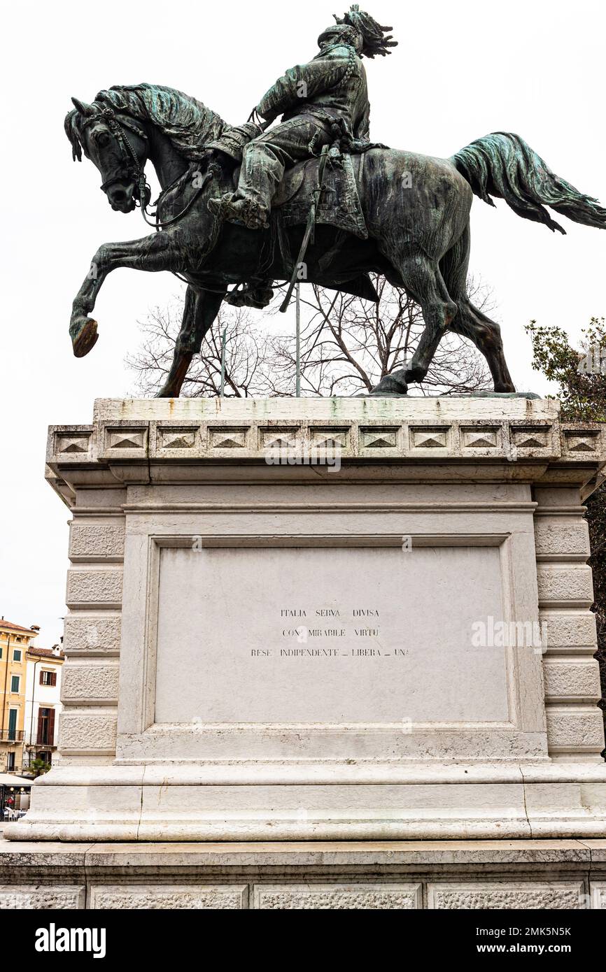 Vittorio Emanuele II equestrian statue in Piazza Bra, Verona, Italy ...