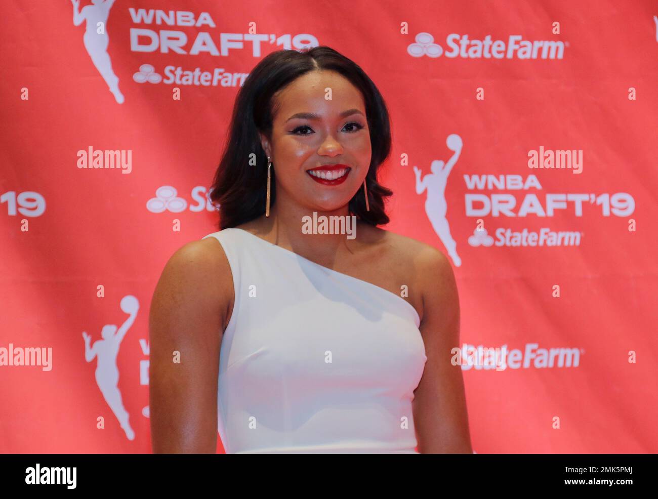 Napheesa Collier poses for photos before the WNBA basketball draft ...