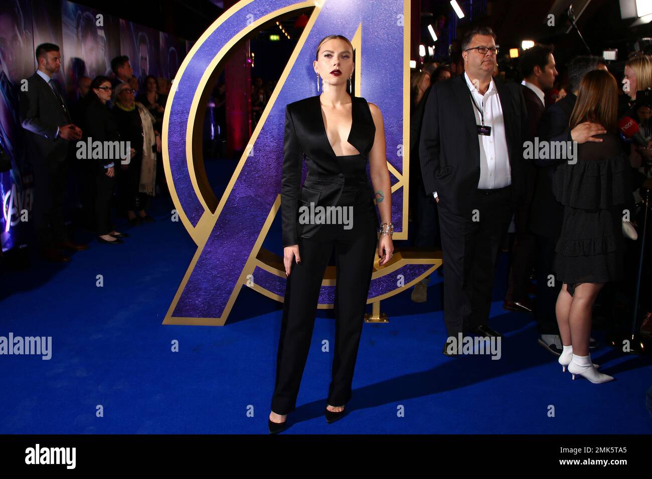 Actress Scarlett Johansson poses for photographers upon arrival at the ...