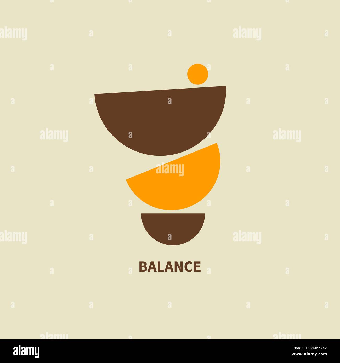 Balance icon, flat geometric shapes logo. Harmony and wellness poster ...