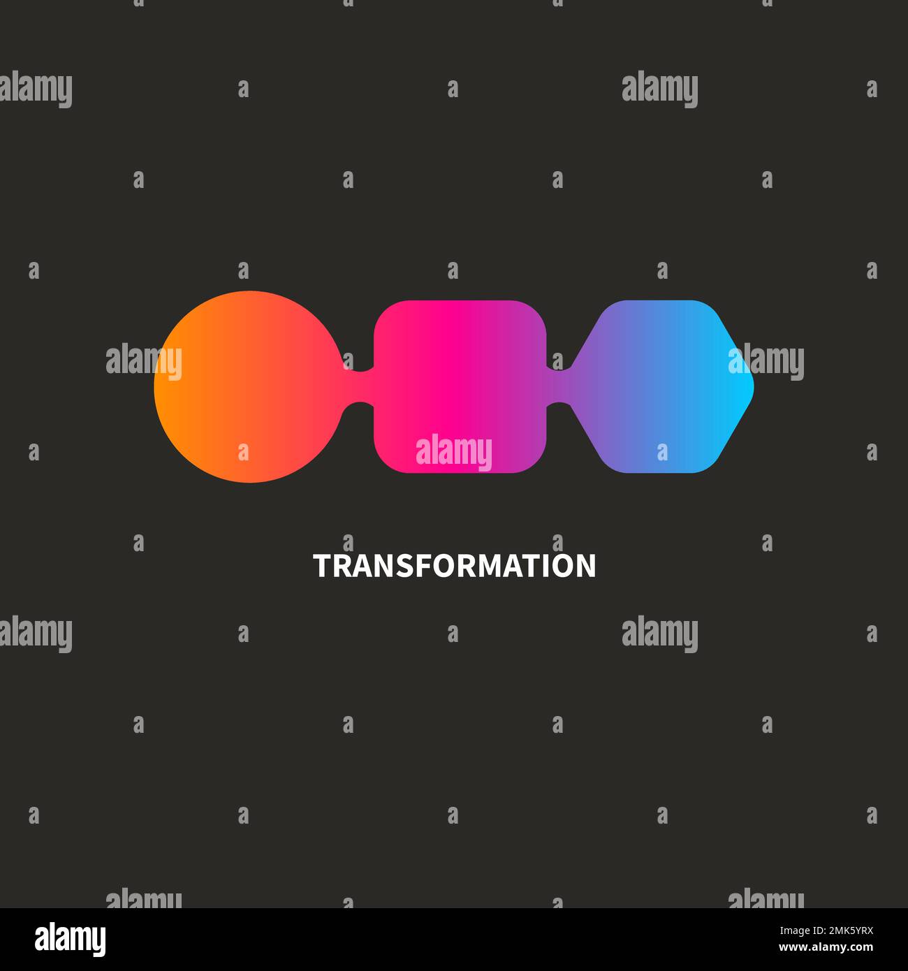 Geometric shapes, transformation. Logo change, transform concept Stock ...