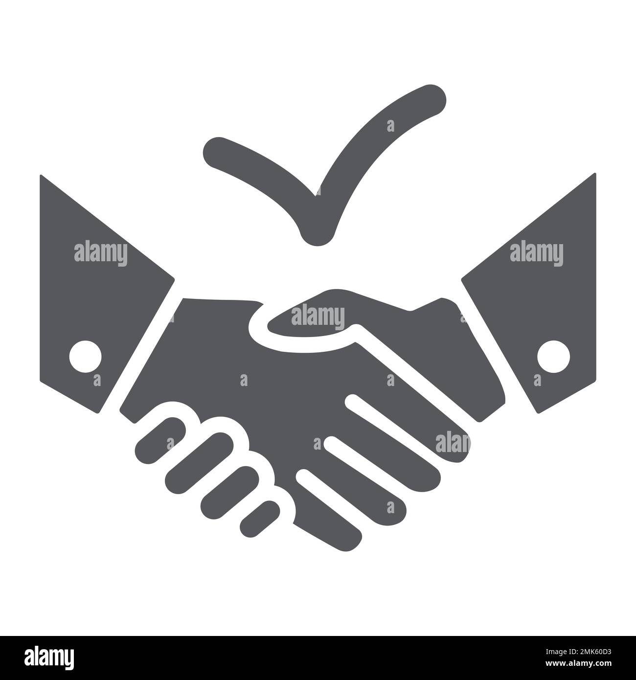 Deal glyph icon, agreement and partnership, handshake sign, vector ...