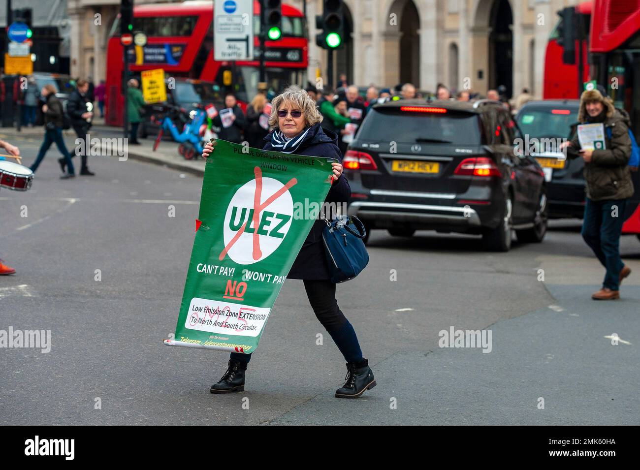 London, UK. 28th Jan, 2023. Anti-ULEZ Ultra Low Emission Zone expansion ...