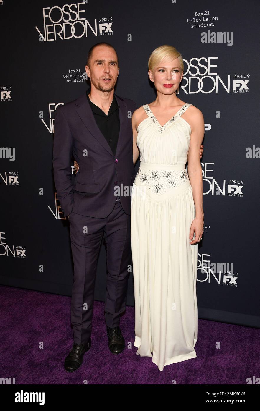 Actors Sam Rockwell, left, and Michelle Williams pose together at the ...