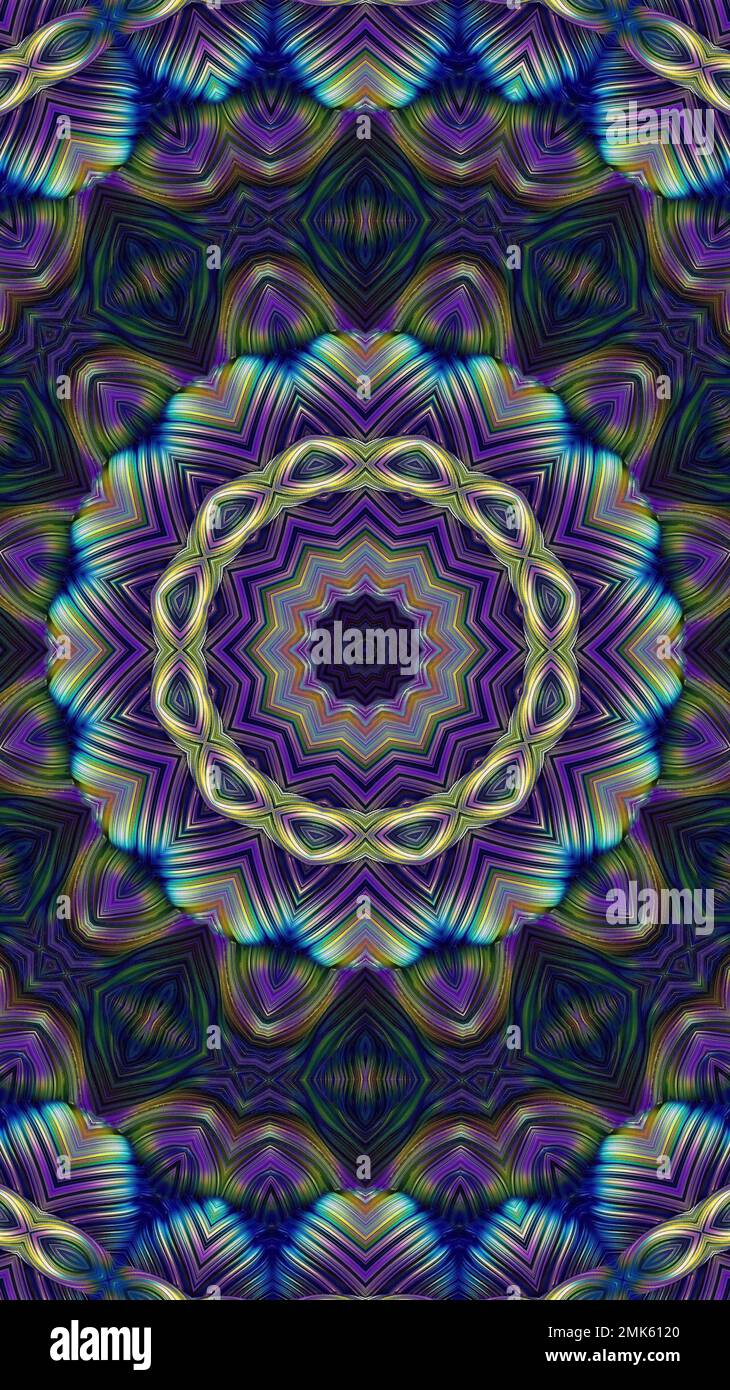 Abstract ancient geometric mystic background, colorful digital art ...