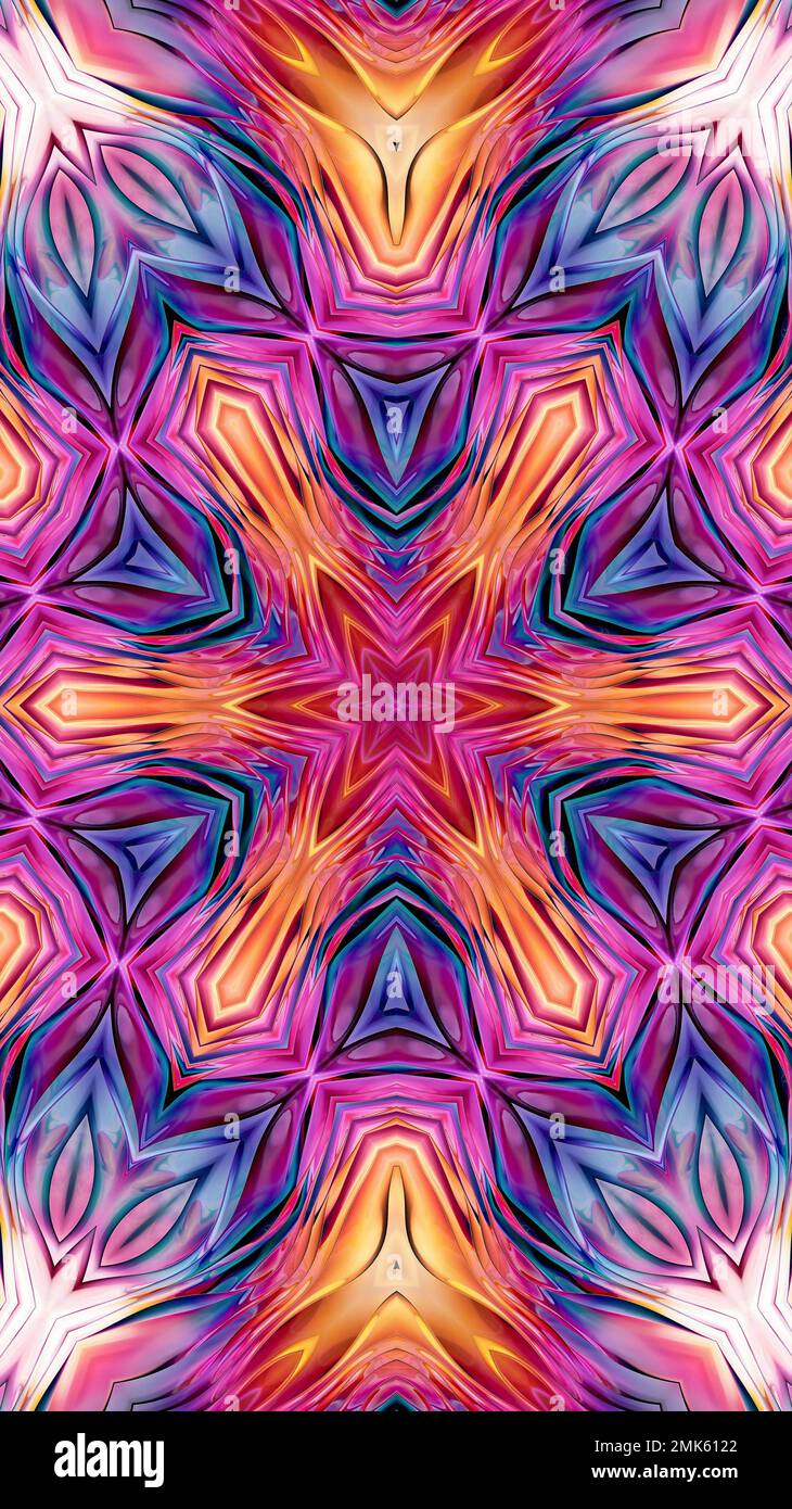 Abstract ancient geometric mystic background, colorful digital art ...