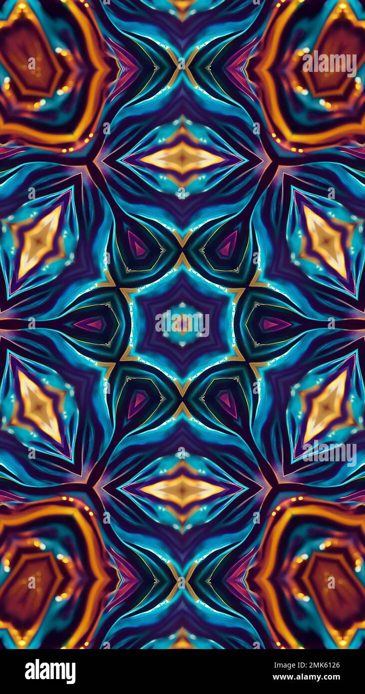 Abstract ancient geometric mystic background, colorful digital art ...