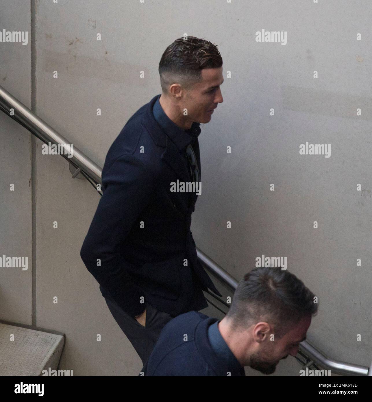 Juventus' Cristiano Ronaldo leaves after a walkabout in the Johan ...