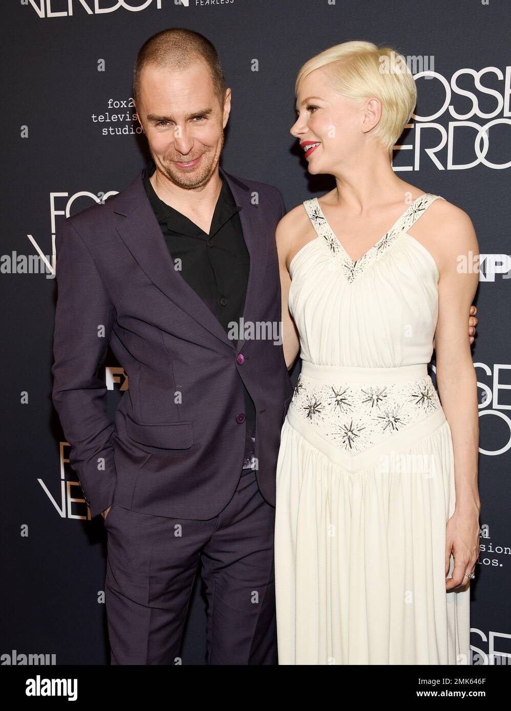 Actors Sam Rockwell, left, and Michelle Williams pose together at the ...