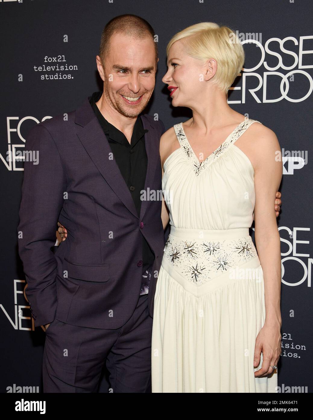 Actors Sam Rockwell, left, and Michelle Williams pose together at the ...