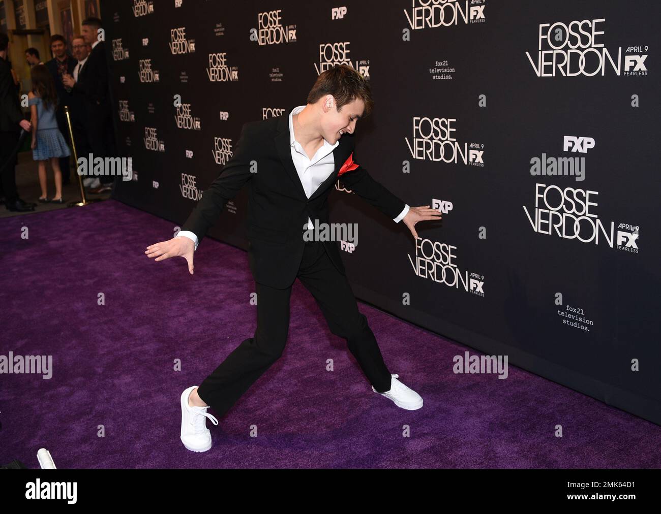 Actor Justin Michael Gazzillo poses on the red carpet at the premiere ...