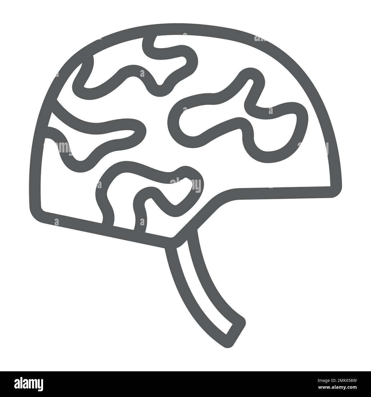 Military helmet line icon, army and war, armor sign, vector graphics, a ...