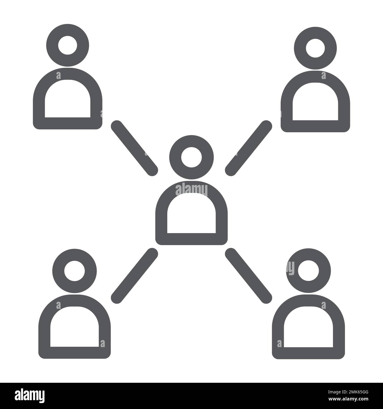 People connecting line icon, communication and community, society sign ...