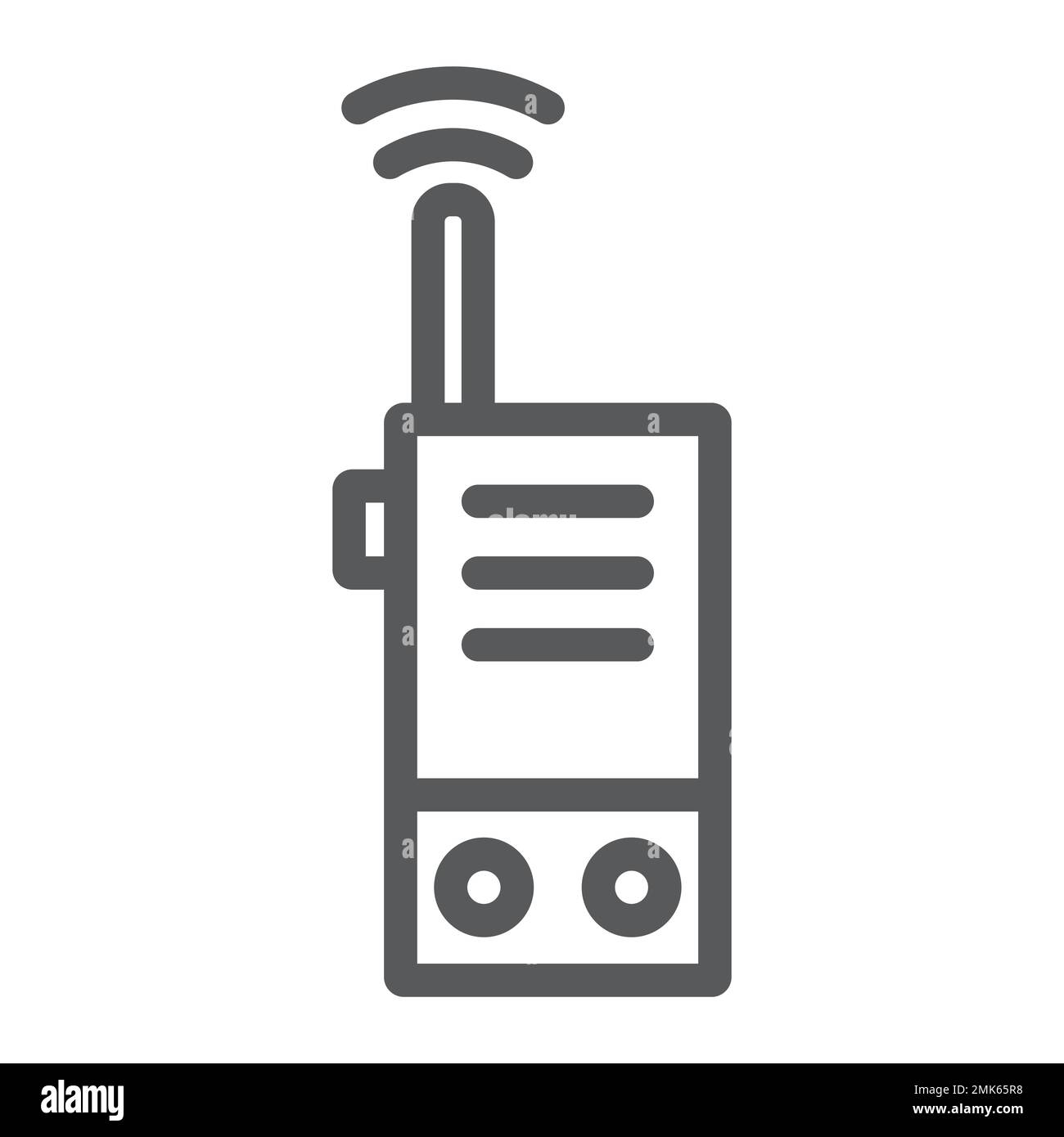 Walkie talkie line icon, security and communication, radio set sign ...