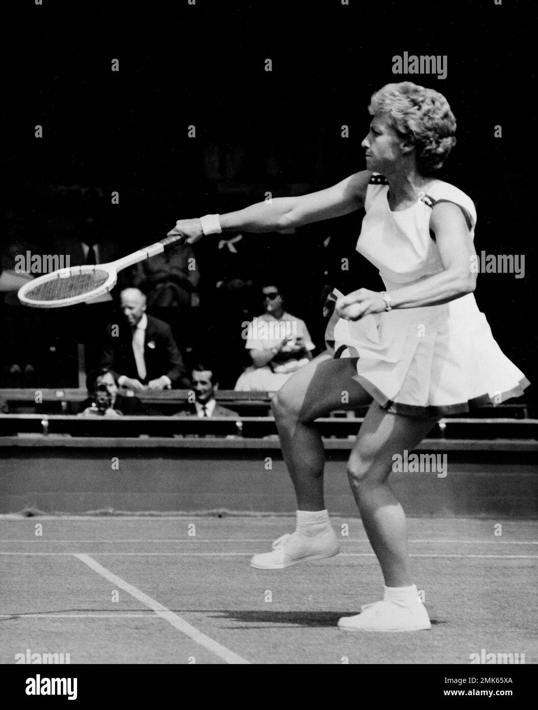 Darlene Hard, the U.S.'s No. 1, smashes a return to Britain's Ann ...