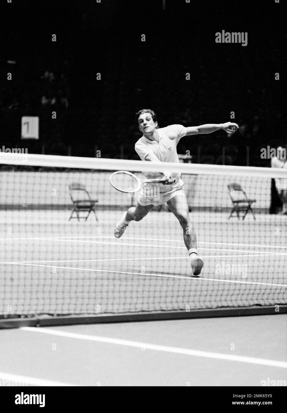 Jan Kodes of Czechoslovakia returns a serve during his match with ...