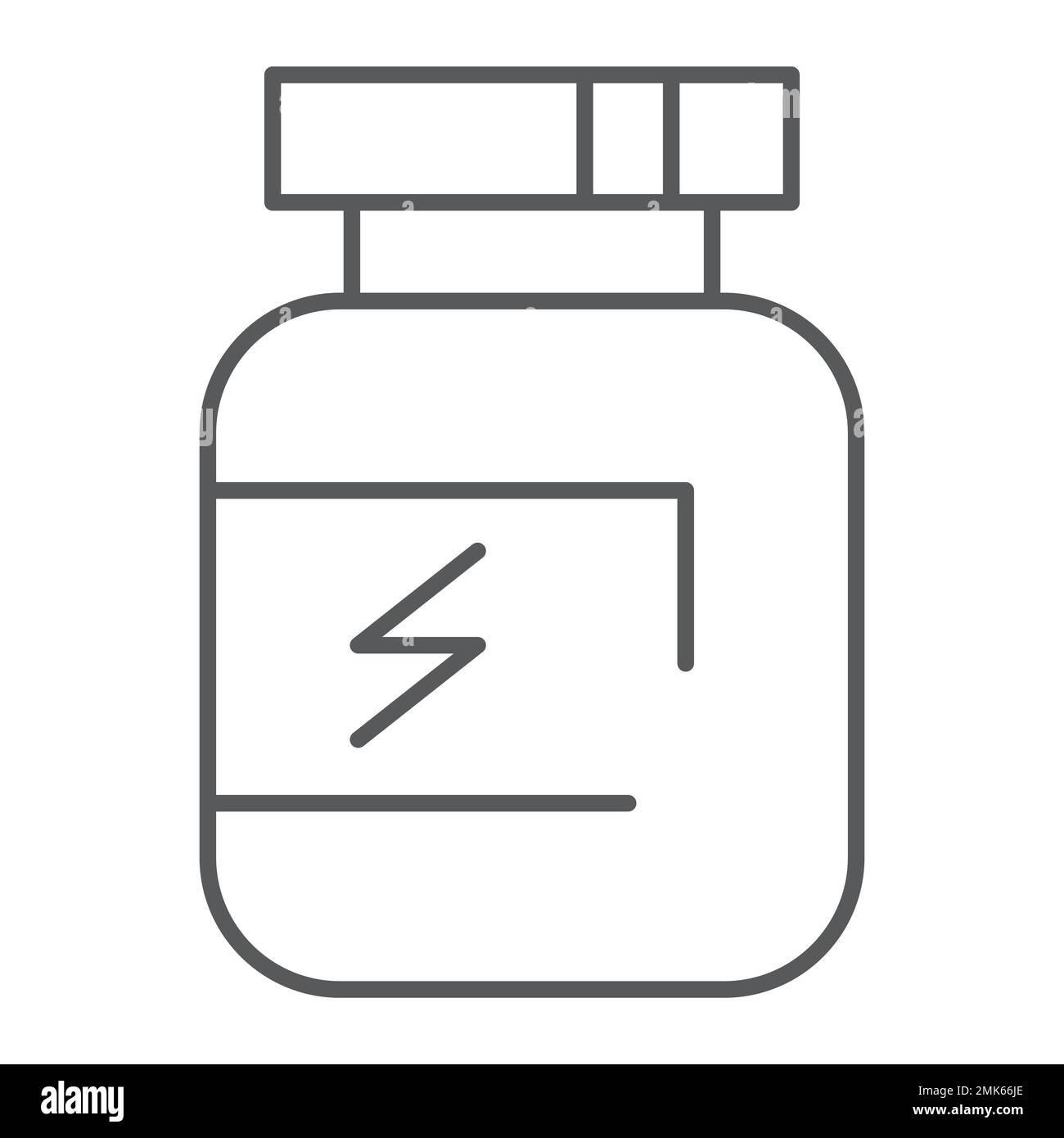 Supplement thin line icon, protein and container, vitamin sign, vector ...
