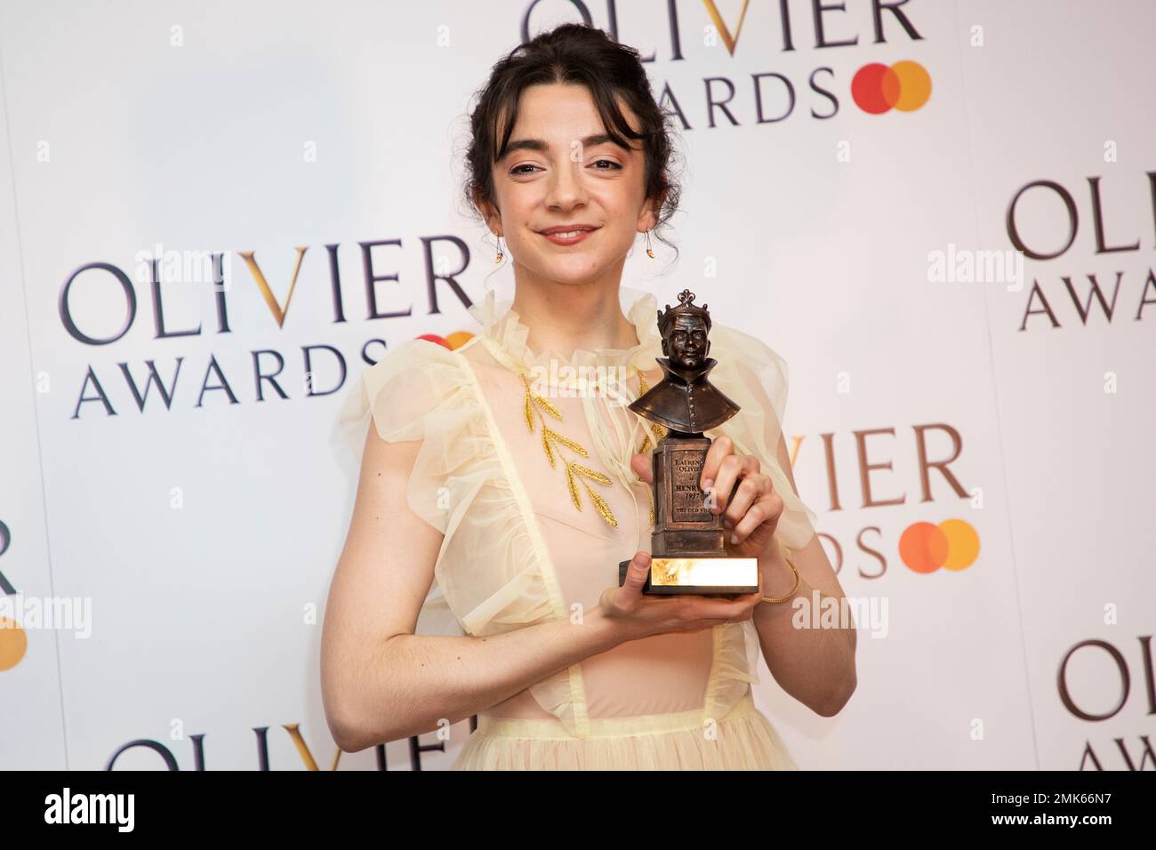 Actress Patsy Ferran poses for photographers backstage with her Best ...