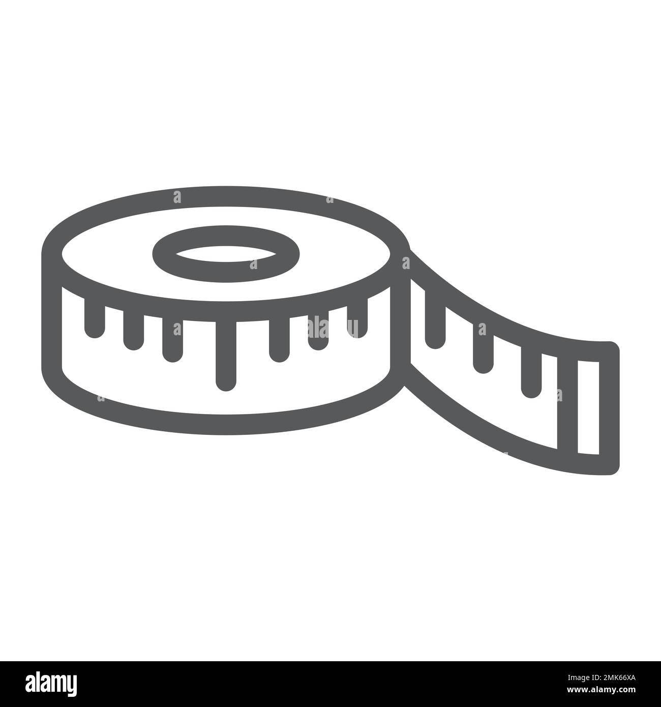 Measuring tape line icon, measurement and meter, ruler sign, vector ...