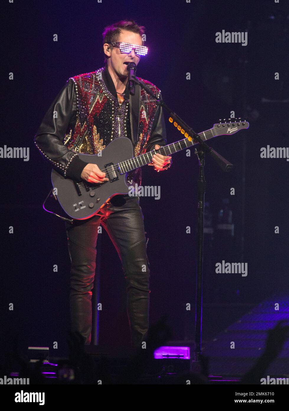 Matt Bellamy of the band Muse performs in concert during their ...