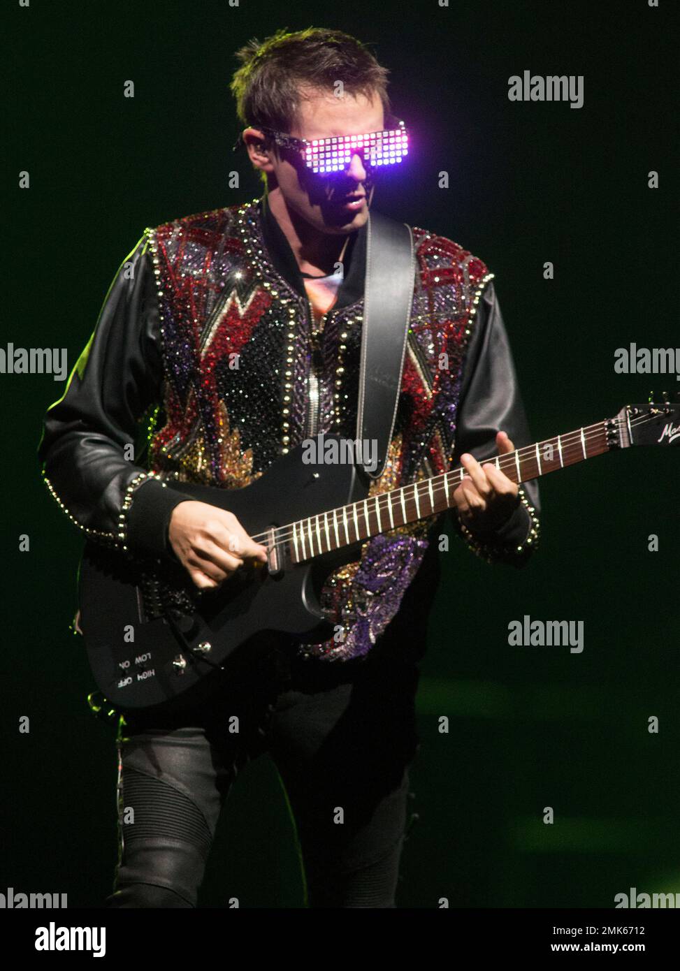 Matt Bellamy of the band Muse performs in concert during their ...