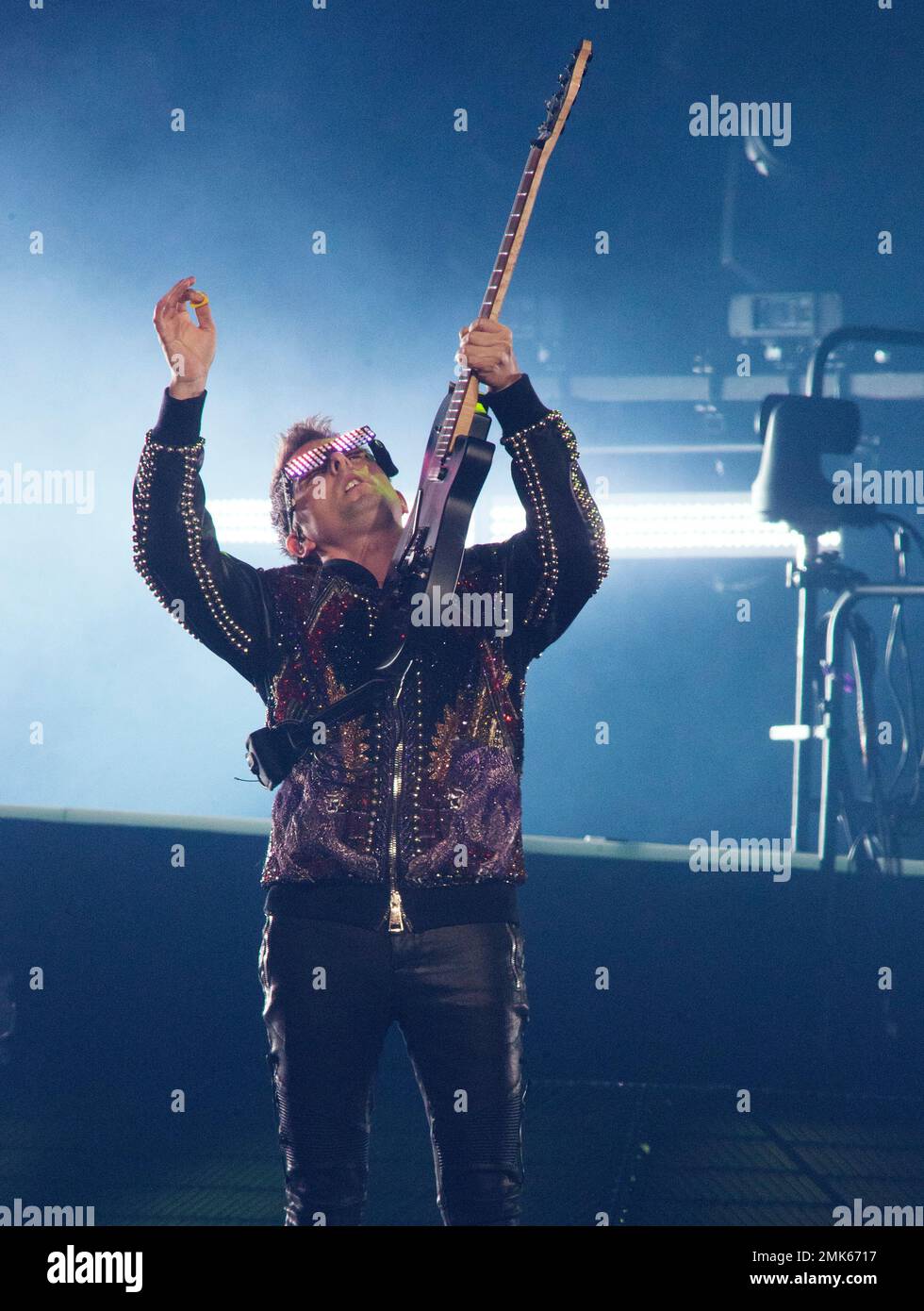 Matt Bellamy of the band Muse performs in concert during their ...