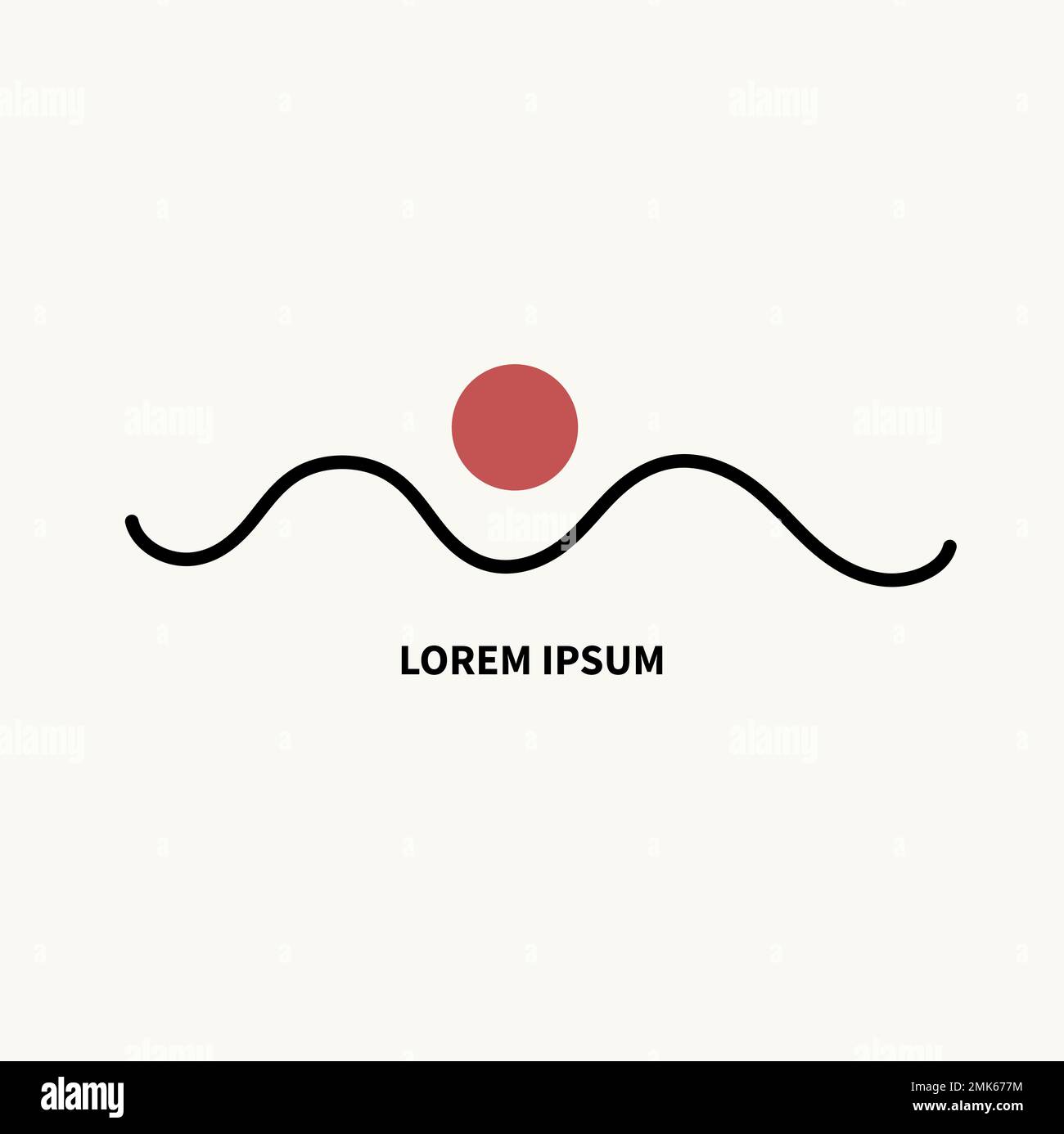 Minimalist waves logo hi-res stock photography and images - Alamy