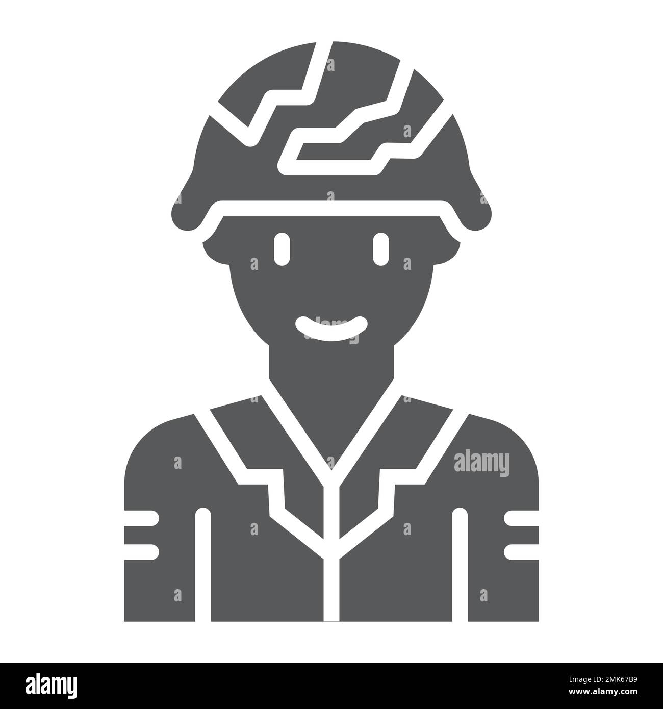 Soldier glyph icon, military and army, warrior sign, vector graphics, a ...