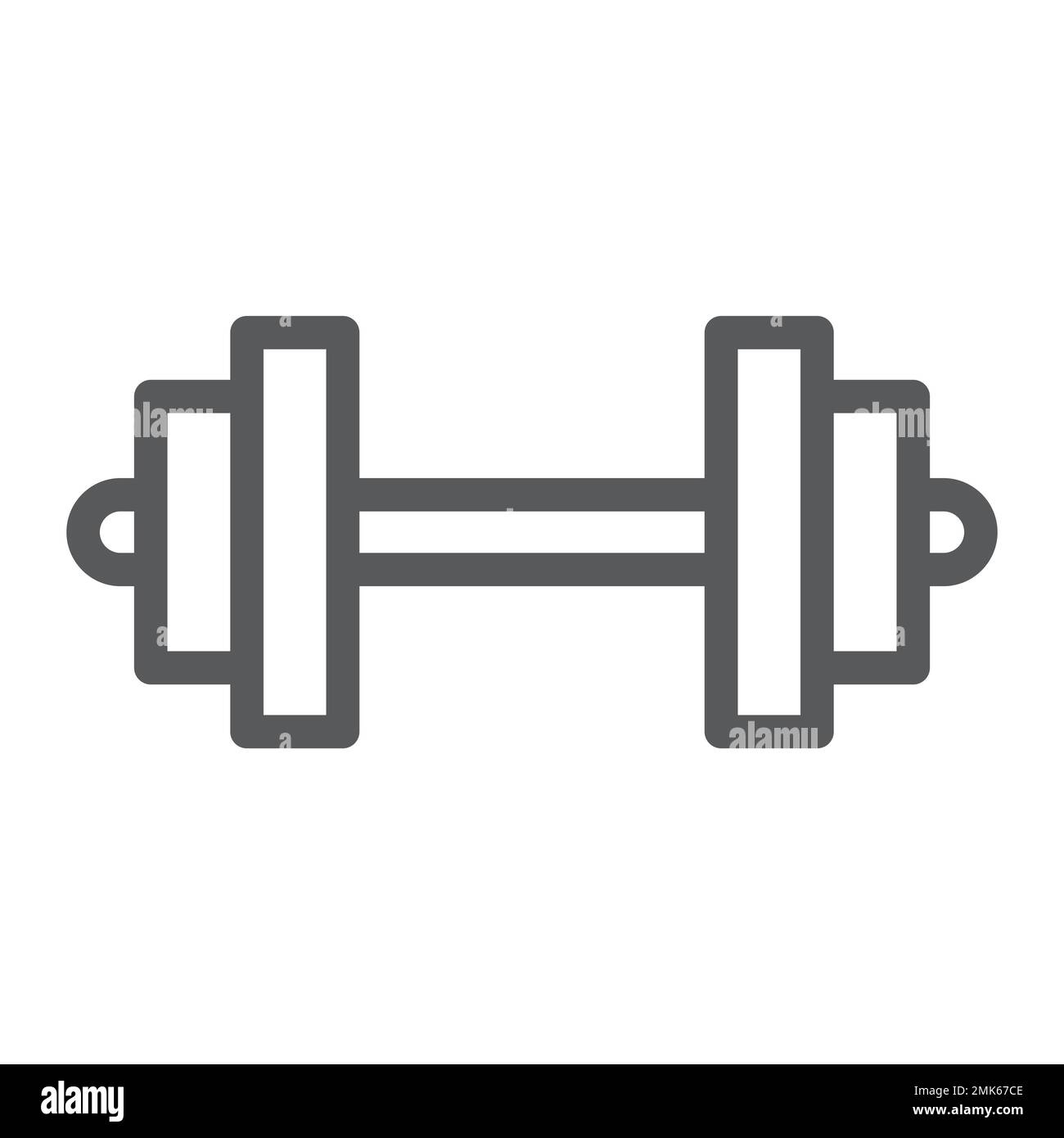 Barbell line icon, sport and equipment, dumbbell sign, vector graphics ...