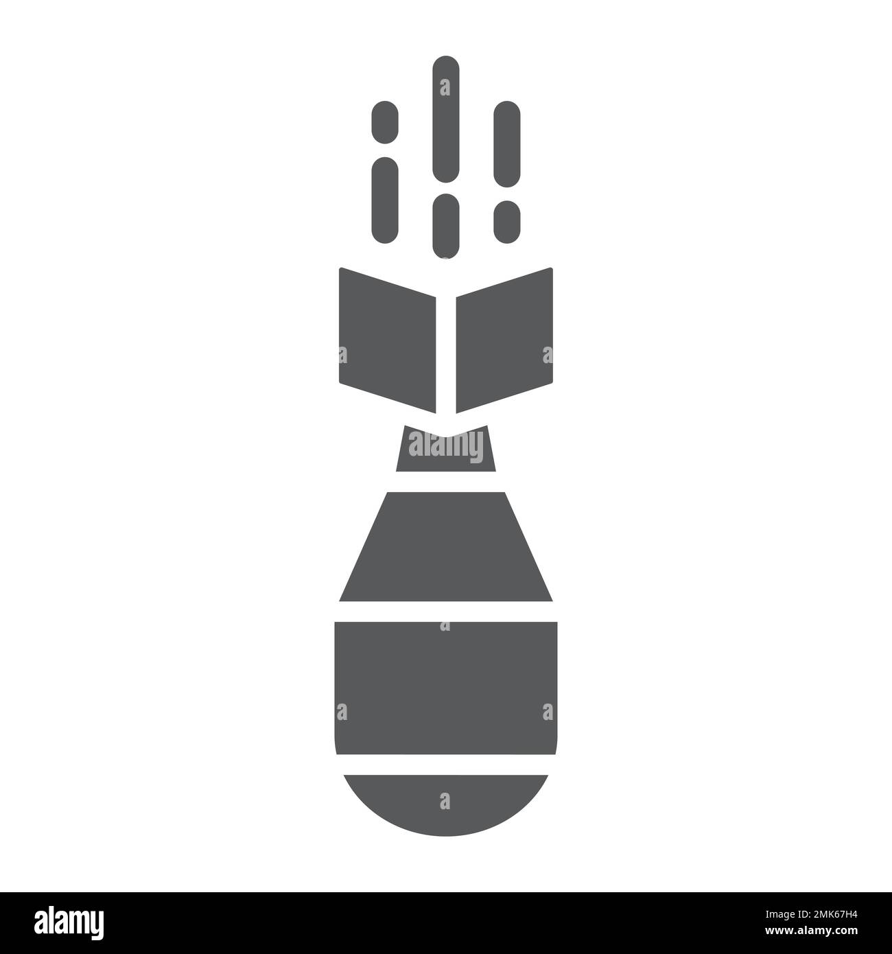 Nuclear bomb glyph icon, weapon and military, air bomb sign, vector ...