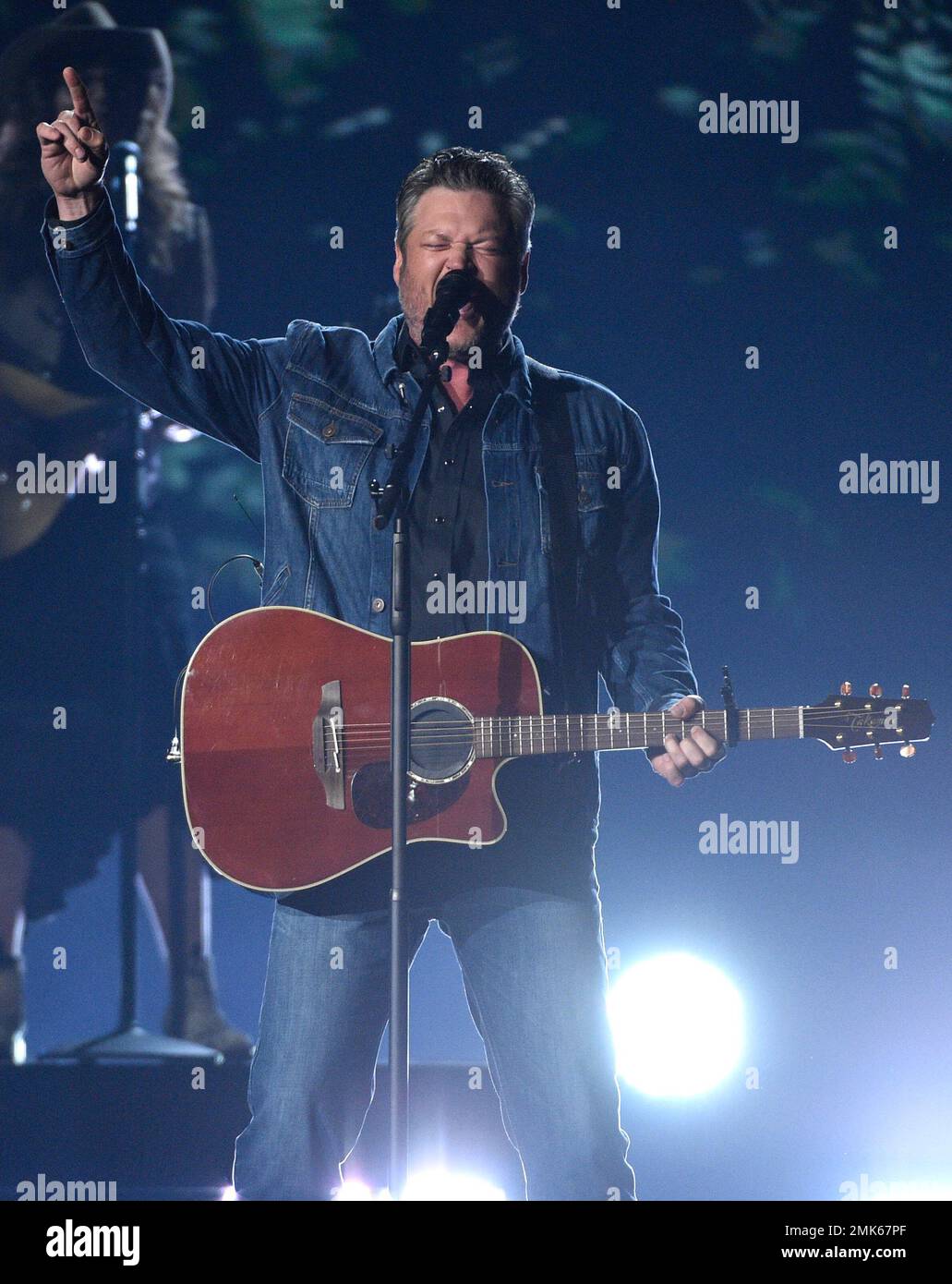 Blake Shelton performs "God's Country" at the 54th annual Academy of ...