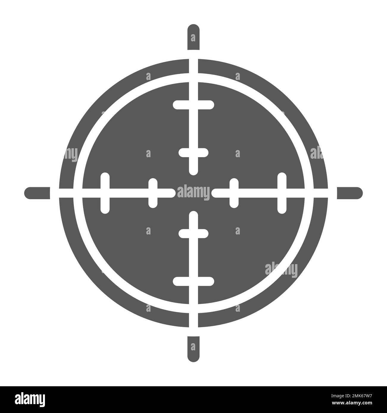 Aim glyph icon, focus and circle, target sign, vector graphics, a solid ...