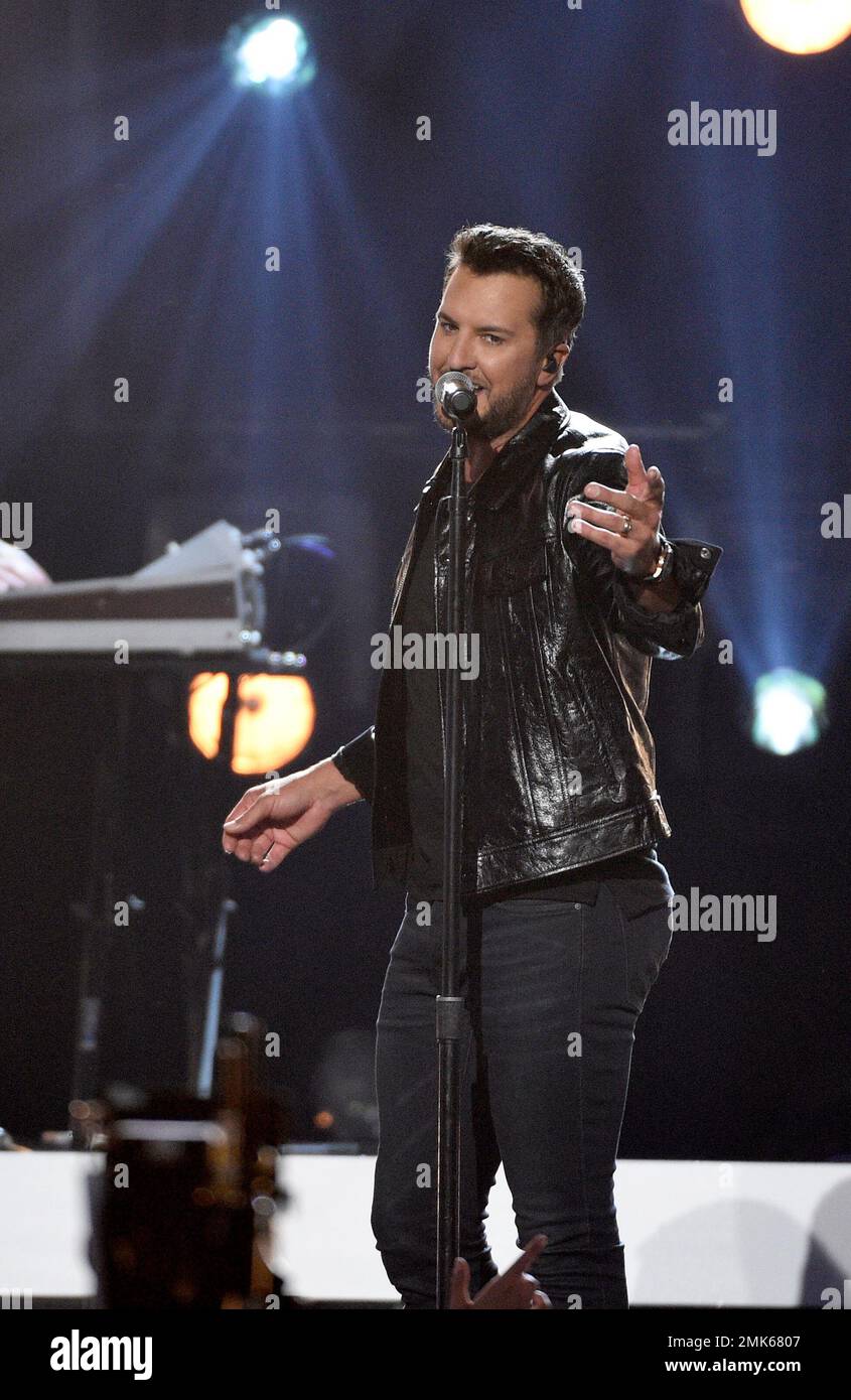 Luke Bryan performs "Knockin' Boots" at the 54th annual Academy of ...