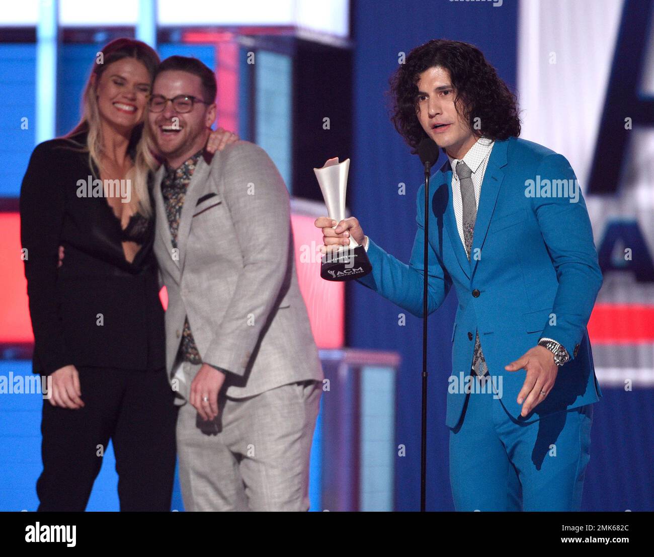 Dan Smyers, of Dan + Shay, accepts the award for song of the year for ...