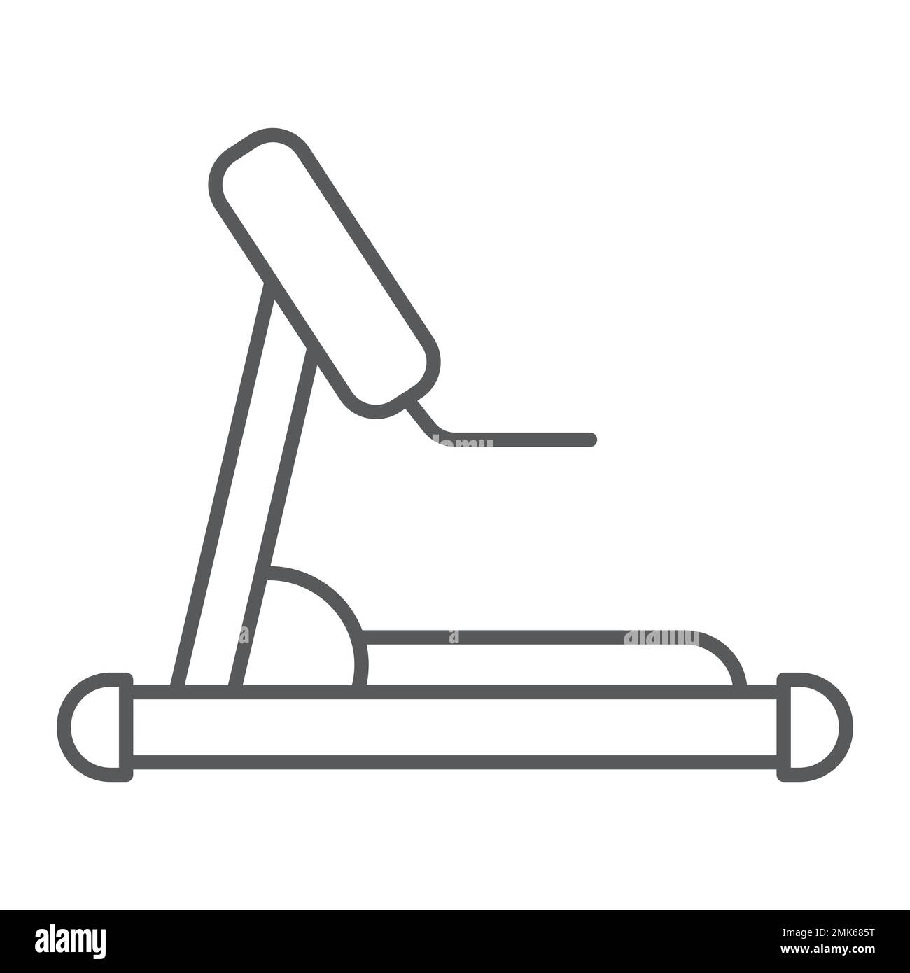 Treadmill thin line icon, sport and workout, equipment sign, vector ...