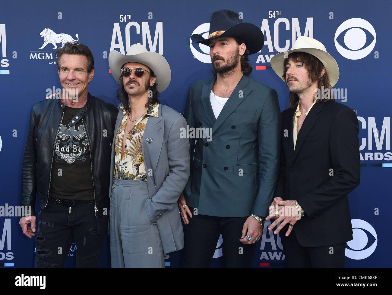 Dennis Quaid, from left, poses with Cameron Duddy, Mark Wystrach and ...