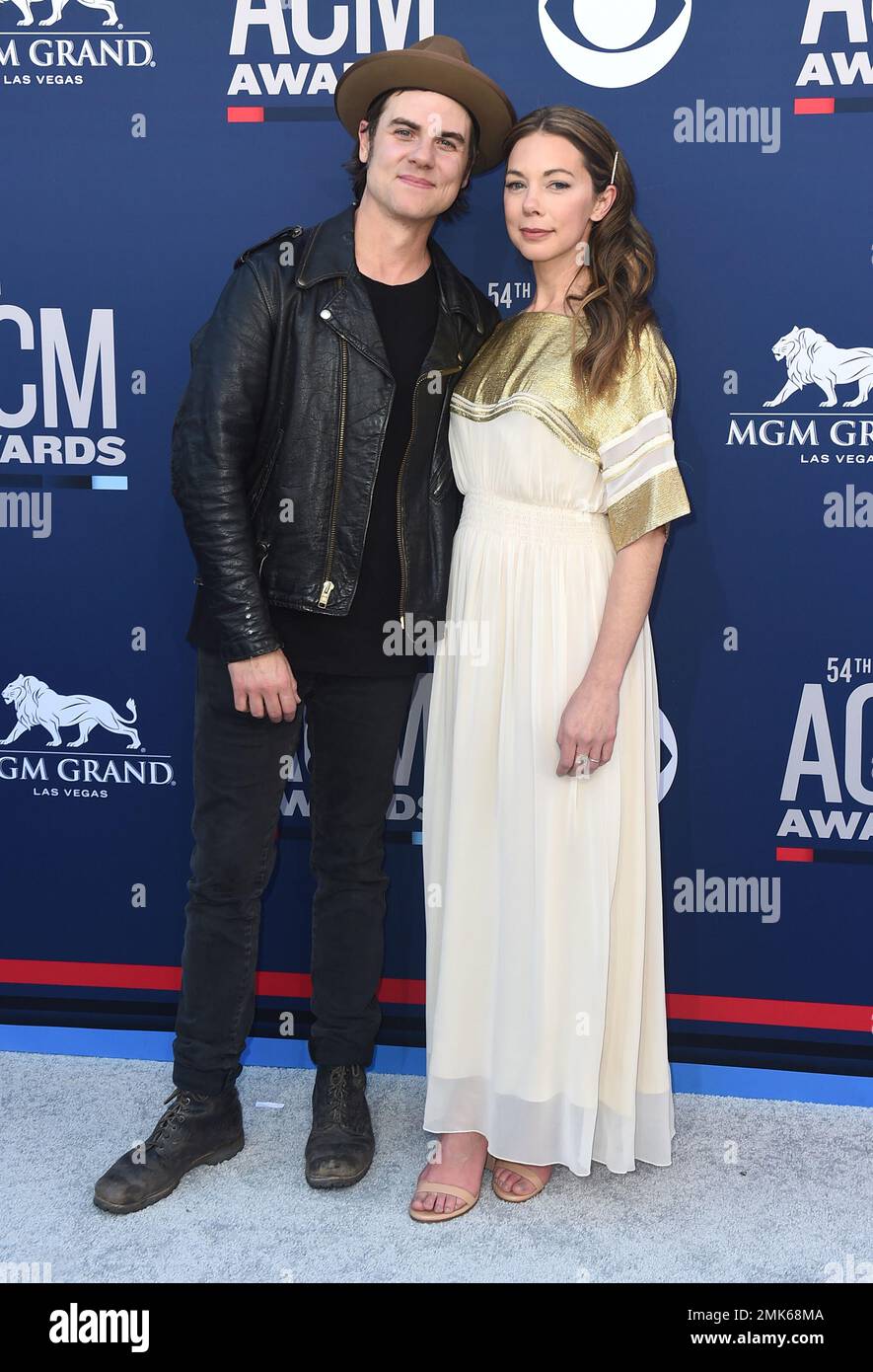 Ross Copperman, left, and Katlin Copperman arrive at the 54th annual ...