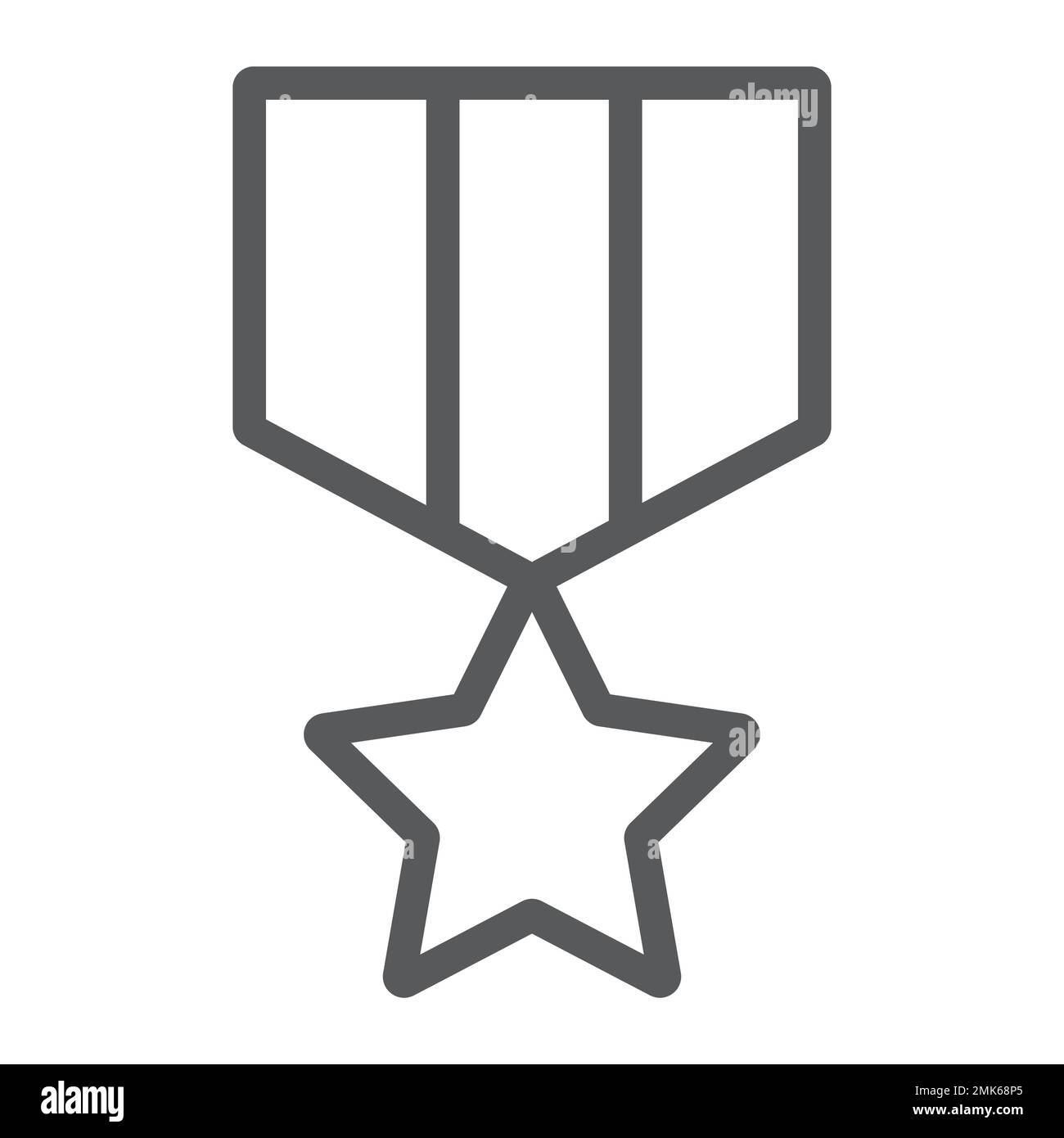 Military star line icon, label and army, insignia sign, vector graphics ...