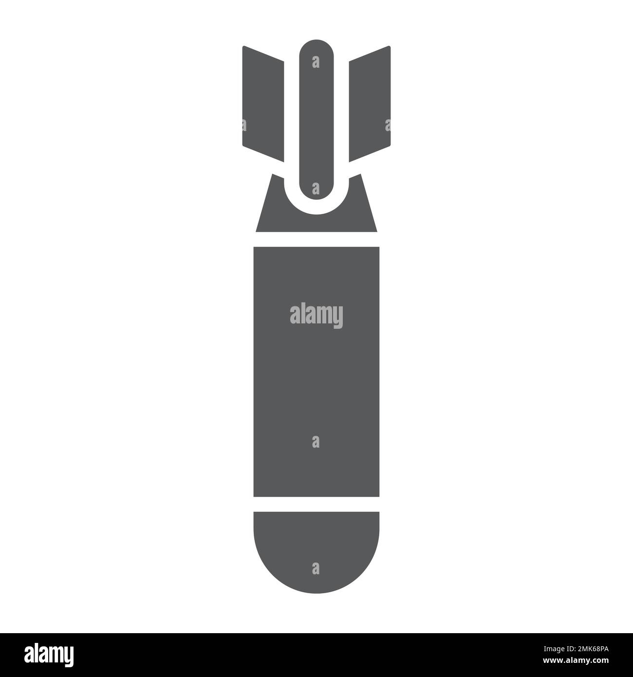 Air bomb glyph icon, weapon and military, missile sign, vector graphics ...