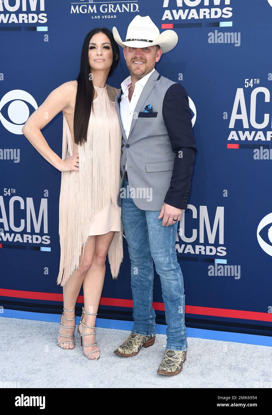 Justin Moore, right, and Kate Moore arrive at the 54th annual Academy ...
