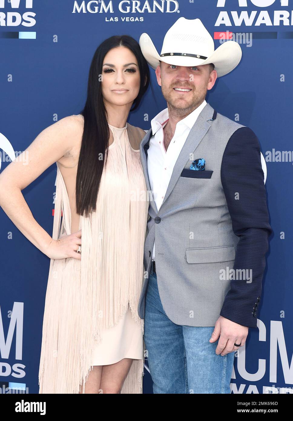 Justin Moore, right, and Kate Moore arrive at the 54th annual Academy ...