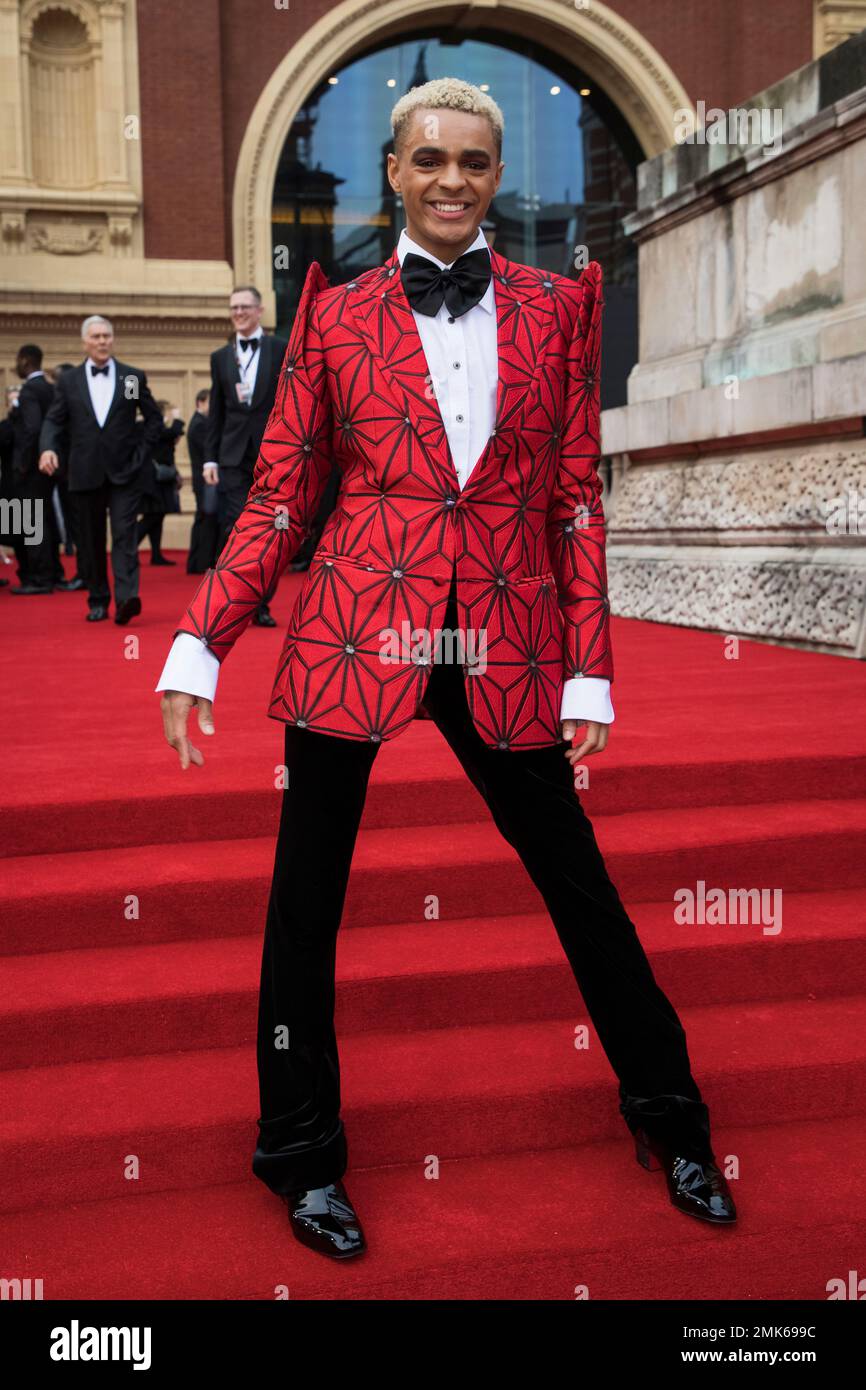 Layton Williams poses for photographers upon arrival at the Olivier ...