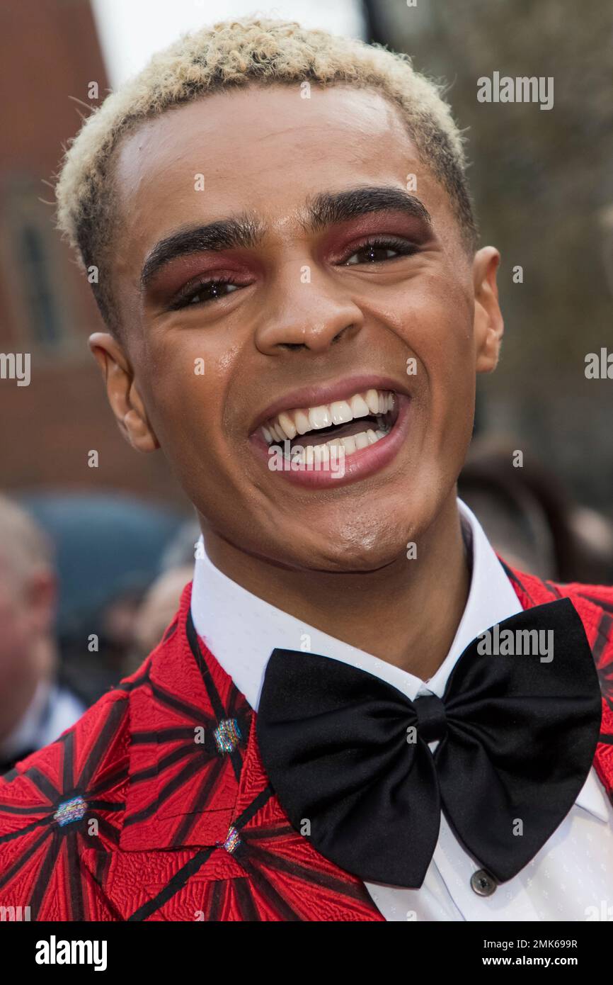 Layton Williams poses for photographers upon arrival at the Olivier ...