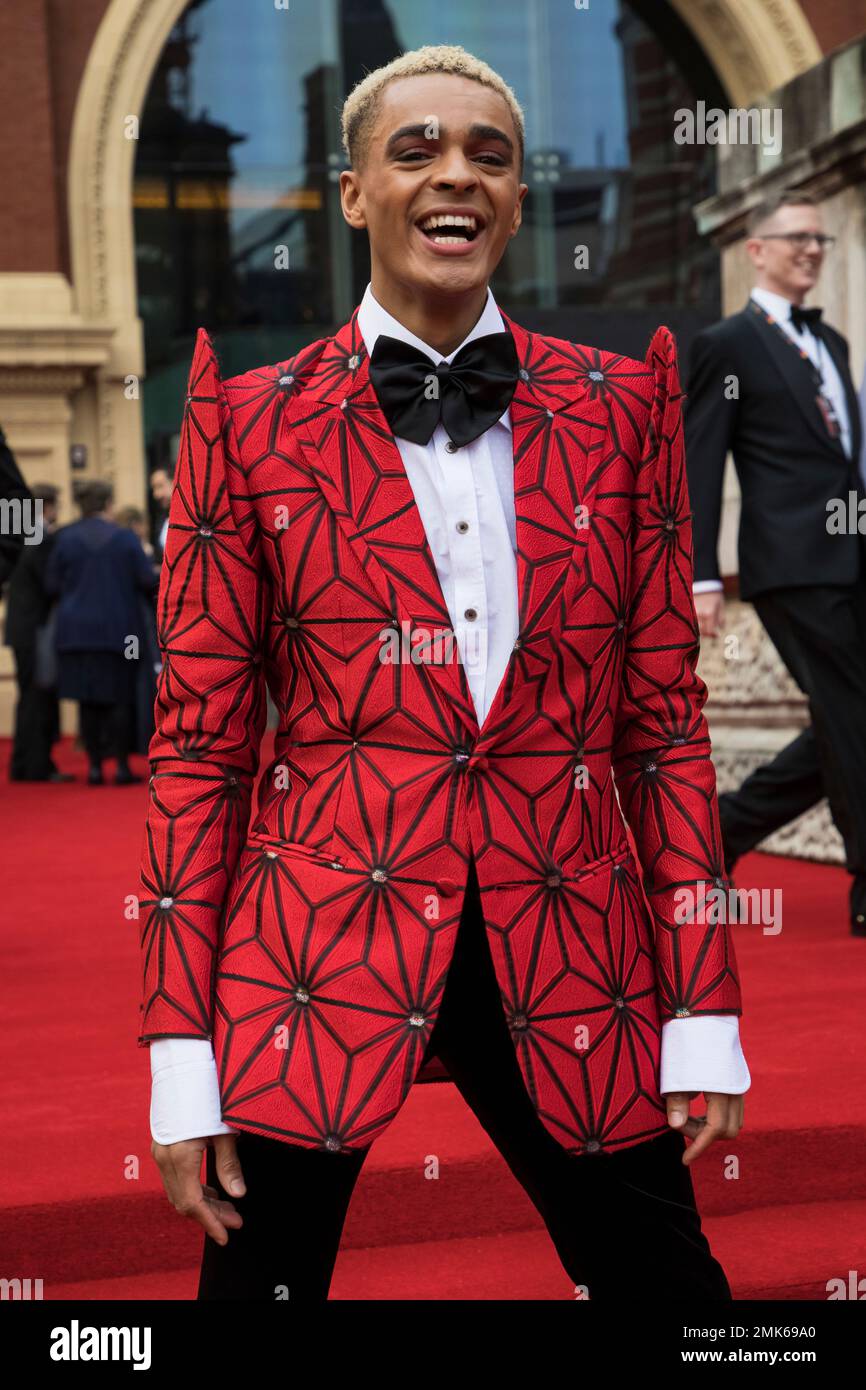 Layton Williams poses for photographers upon arrival at the Olivier ...