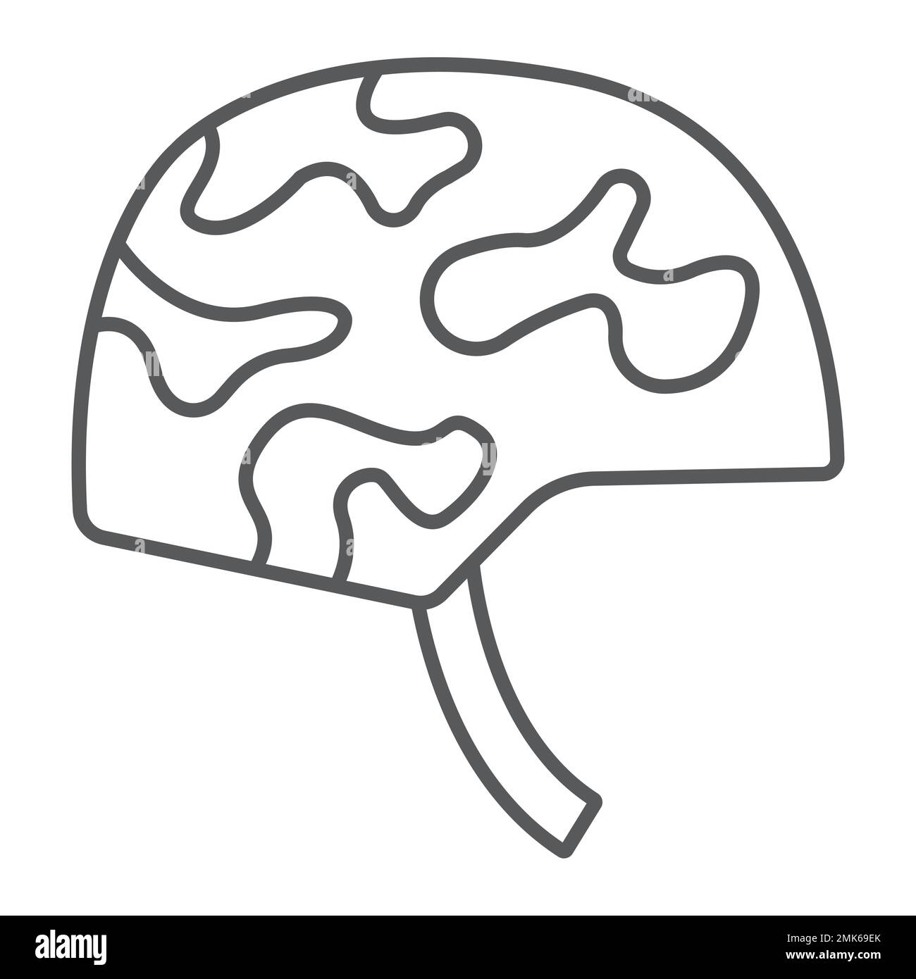 Military helmet thin line icon, army and war, armor sign, vector ...