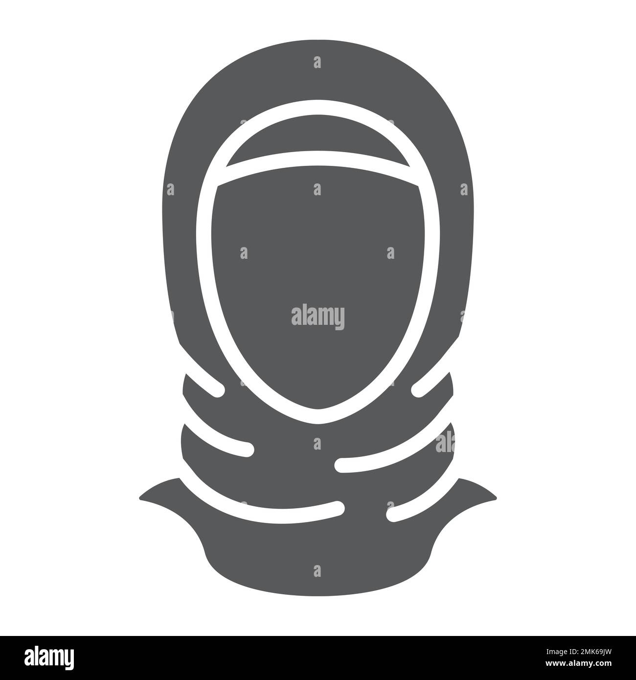 Hijab glyph icon, arab and woman, islam girl sign, vector graphics, a ...