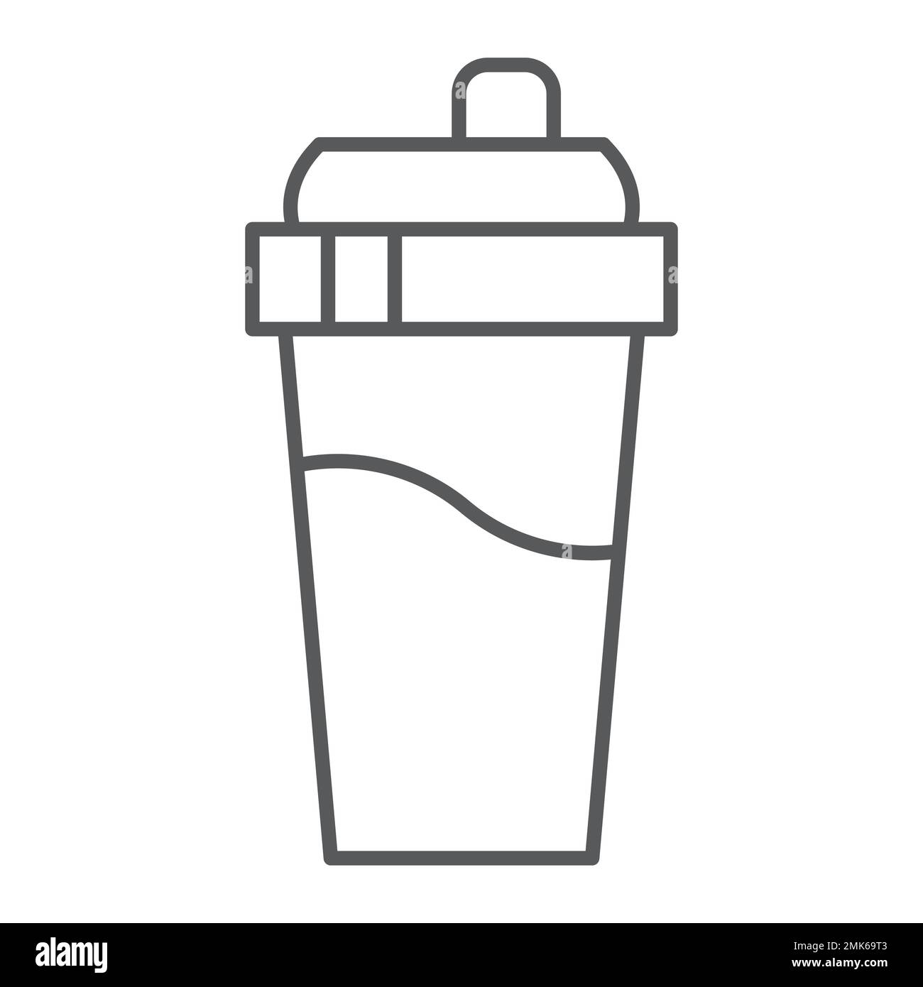 Bottle shaker thin line icon, drink and container, cup sign, vector ...